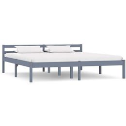 MAISONCHIC Massivholzbett Doppelbett Bett für Schlafzimmer Grau Kiefer 180x200 cm DE38382