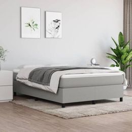 MAISONCHIC - Boxspringbett Doppelbett Bett für Schlafzimmer Hellgrau 140x200 cm Stoff DE42753 - Grau