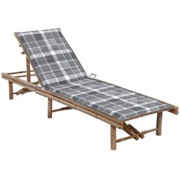 MAISONCHIC - Gartenliege Sonnenliege Relaxliege für Garten, Balkon und Terrrasse mit Auflage Bambus DE22743