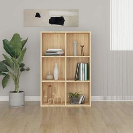 MAISONCHIC Bücherregal Küchenregal Sideboard Regal für Wohnzimmer Büro und Flur Sonoma-Eiche 66x30x97,8 cm Holzwerkstoff DE63802
