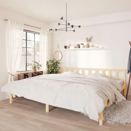 MAISONCHIC Massivholzbett Doppelbett Bett für Schlafzimmer Kiefer 200x200 cm DE75778
