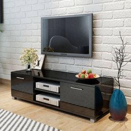 MAISONCHIC - TV-Lowboard für Wohnzimmer tv Schrank TV-Möbel Hochglanz-Schwarz 120×40,3×34,7 cm DE86390