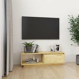 MAISONCHIC - TV-Lowboard für Wohnzimmer tv Schrank TV-Möbel 110x30x33,5 cm Massivholz Kiefer DE26720