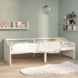 MAISONCHIC Tagesbett 3-Sitzer Einzelbett Bett für Schlafzimmer Weiß Massivholz Kiefer 90x200 cm DE61325