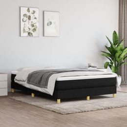 MAISONCHIC Boxspringbett Doppelbett Bett für Schlafzimmer Schwarz 140x200 cm Stoff DE76665