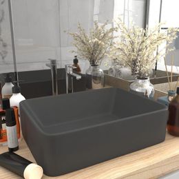 MAISONCHIC Luxus-Waschbecken Aufsatzwaschtisch Waschschale für Badezimmer Matt Dunkelgrau 41x30x12 cm Keramik DE49300