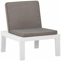 MAISONCHIC Gartenstuhl Gartensessel Stuhl für Garten Terrasse Balkon mit Auflage Kunststoff Weiß DE82914