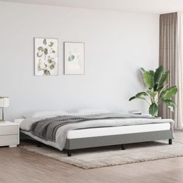 MAISONCHIC - Bettgestell Doppelbett Bett für Schlafzimmer Dunkelgrau 200x200 cm Stoff DE55748 - Grau
