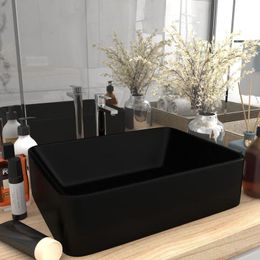 MAISONCHIC Luxus-Waschbecken Aufsatzwaschtisch Waschschale für Badezimmer Matt Schwarz 41x30x12 cm Keramik DE23204
