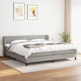 MAISONCHIC Boxspringbett mit Matratze Doppelbett Bett für Schlafzimmer Hellgrau 200x200 cm Stoff DE93096