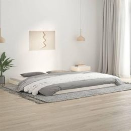 MAISONCHIC Massivholzbett Doppelbett Bett für Schlafzimmer Weiß 200x200 cm Kiefer DE61888