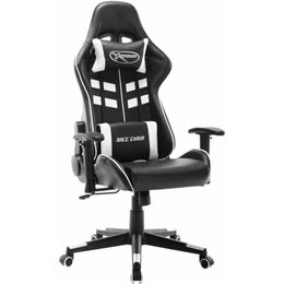 MAISONCHIC Gaming-Stuhl Schreibtischstuhl Chefsessel Schwarz und Weiß Kunstleder DE63104