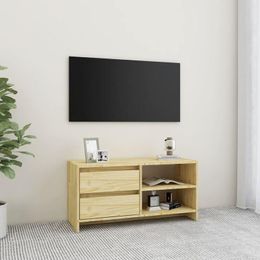 MAISONCHIC TV-Lowboard für Wohnzimmer tv Schrank TV-Möbel 80x31x39 cm Massivholz Kiefer DE68532