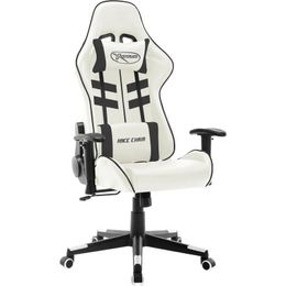 MAISONCHIC Gaming-Stuhl Schreibtischstuhl Chefsessel Weiß und Schwarz Kunstleder DE63515