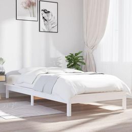 MAISONCHIC Massivholzbett Einzelbett Bett für Schlafzimmer Weiß 100x200 cm Kiefer DE25841