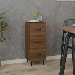 MAISONCHIC Sideboard Kommode für Wohnzimmer Küche Braun Eichen-Optik 34,5x34x90 cm Holzwerkstoff DE19392