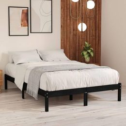 MAISONCHIC Massivholzbett Doppelbett Bett für Schlafzimmer Schwarz Kiefer 120x200 cm DE24155