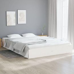 MAISONCHIC Massivholzbett Doppelbett Bett für Schlafzimmer Weiß 120x200 cm DE62567