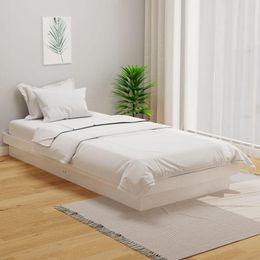 MAISONCHIC Massivholzbett Einzelbett Bett für Schlafzimmer Weiß 100x200 cm DE83748
