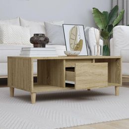 MAISONCHIC Couchtisch Wohnzimmertisch Sofatisch Sonoma-Eiche 90x50x36,5 cm Holzwerkstoff DE87647