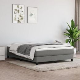 MAISONCHIC Boxspringbett Doppelbett Bett für Schlafzimmer Dunkelgrau 140x190 cm Stoff DE56436
