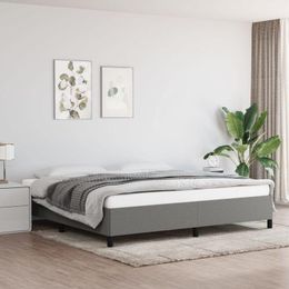 MAISONCHIC - Bettgestell Doppelbett Bett für Schlafzimmer Dunkelgrau 200x200 cm Stoff DE27598 - Grau