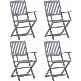 MAISONCHIC 4er Set Gartenstühle Gartensessel Klappbare Stühle für Garten Terrasse Balkon Massivholz Akazie DE39877