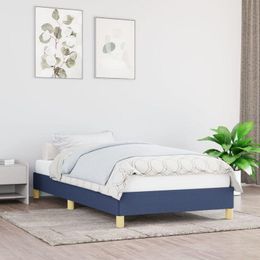 MAISONCHIC Bettgestell Einzelbett Bett für Schlafzimmer Blau 100x200 cm Stoff DE77754