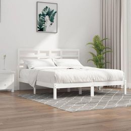 MAISONCHIC Massivholzbett Doppelbett Bett für Schlafzimmer Weiß 180x200 cm 6FT Super King DE12952