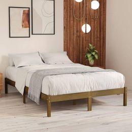 MAISONCHIC Massivholzbett Doppelbett Bett für Schlafzimmer Honigbraun Kiefer 120x200 cm DE67855