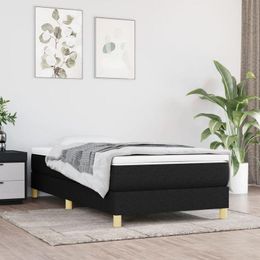 MAISONCHIC Boxspringbett Einzelbett Bett für Schlafzimmer Schwarz 100x200 cm Stoff DE91063