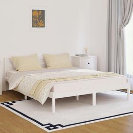 MAISONCHIC Massivholzbett Doppelbett Bett für Schlafzimmer Kiefer 160x200 cm Weiß DE87468