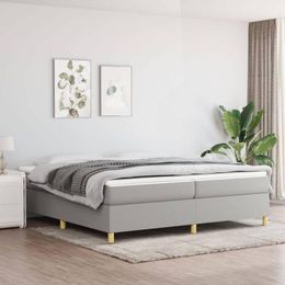 MAISONCHIC - Boxspringbett Doppelbett Bett für Schlafzimmer Hellgrau 200x200 cm Stoff DE45790 - Grau