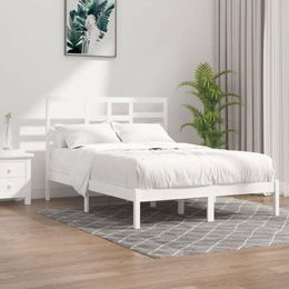 MAISONCHIC Massivholzbett Doppelbett Bett für Schlafzimmer Weiß 120x200 cm DE31533
