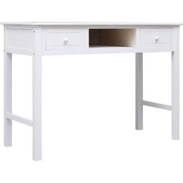 MAISONCHIC Sideboard Schreibtisch Kommode für Wohnzimmer Küche Weiß 108x45x76 cm Massivholz Paulownia DE52067