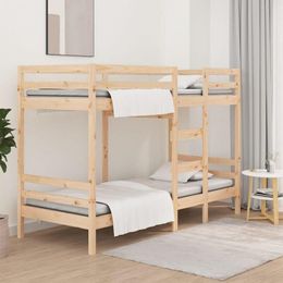 MAISONCHIC Etagenbett Bett für Schlafzimmer Bettgestell 90x200 cm Massivholz Kiefer DE34134 - Braun