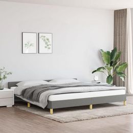 MAISONCHIC - Bettgestell mit Kopfteil Doppelbett Bett für Schlafzimmer Dunkelgrau 200x200 cm Stoff DE92697 - Grau