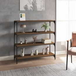 MAISONCHIC Bücherregal Küchenregal Regal für Wohnzimmer Büro und Flur Braun Eichen-Optik 100x33x100cm Holzwerkstoff Stahl DE39422