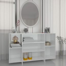 MAISONCHIC Sideboard Kommode für Wohnzimmer Küche Hochglanz-Weiß 120x30x75 cm Holzwerkstoff DE71398