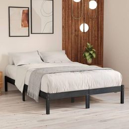 MAISONCHIC Massivholzbett Doppelbett Bett für Schlafzimmer Grau Kiefer 120x200 cm DE73782