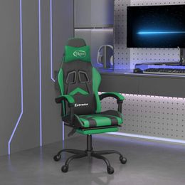MAISONCHIC - Gaming-Stuhl mit Fußstütze Drehbar Schreibtischstuhl Chefsessel Schwarz & Grün Kunstleder DE57305