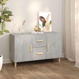 MAISONCHIC Sideboard Kommode für Wohnzimmer Küche Betongrau 100x36x60 cm Holzwerkstoff DE87885