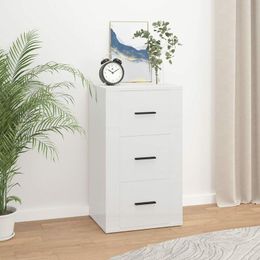 MAISONCHIC Sideboard Kommode für Wohnzimmer Küche Hochglanz-Weiß 40x33x70 cm Holzwerkstoff DE34721