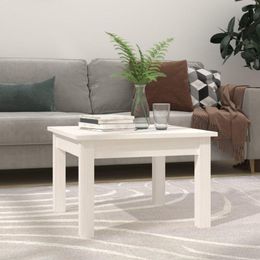 MAISONCHIC Couchtisch Wohnzimmertisch Sofatisch Weiß 45x45x30 cm Massivholz Kiefer DE48997