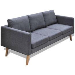 MAISONCHIC Sofa 3-Sitzer Sofa Loungesofa Couch Modern Stoff Dunkelgrau DE74587