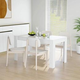 MAISONCHIC Esstisch Tisch für Wohnzimmer, Küche, Esszimmer Hochglanz-Weiß 140x74,5x76 cm Holzwerkstoff DE42789