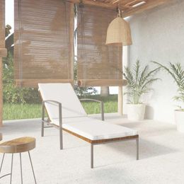 MAISONCHIC Gartenliege Sonnenliege Relaxliege für Garten, Balkon und Terrrasse mit Auflage Poly Rattan Braun DE31072
