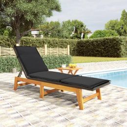 MAISONCHIC Gartenliege Sonnenliege Relaxliege für Garten, Balkon und Terrrasse mit Tisch Poly Rattan und Massivholz Akazie DE51976