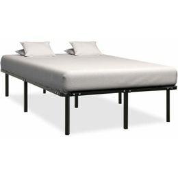 MAISONCHIC Bettgestell Doppelbett Bett für Schlafzimmer Schwarz Metall 120x200 cm DE11673