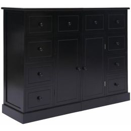 MAISONCHIC Sideboard Kommode für Wohnzimmer Küche mit 10 Schubladen Schwarz 113 x 30 x 79 cm Holz DE64706 - Schwarz